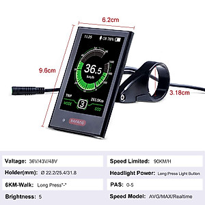 Control Unit Replacement Display Backup for BBSHD BBS02B BBS01B Mid-Drive Motor Kit Computer C961 800S 500C 750C 850C P860ML DPC18 Touch Screen T1(Com.Protocol UART)