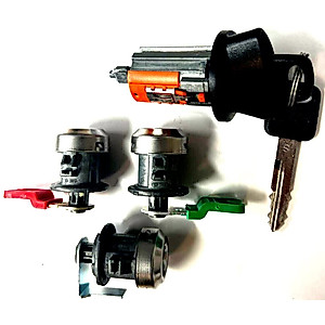 C-42-195 for Select Ford Ignition Switch Lock Cylinder + Three (3) Door Lock Cylinder W/2 Ford Logo Keys