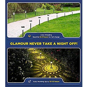 ornesign Ultra Bright Solar Outdoor Lights Decorative 10 Pack, 100% Faster Charge Solar Pathway Garden Lights Up to 12H Auto On/Off, Solar Lights Outdoor Waterproof for Walkway Yard Lawn