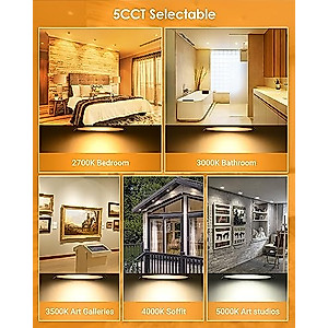 POPANU 4inch Gimbal LED Recessed Light Recessed LED 4 inch White Swivel Gimbal Canless Light 360° Rotation 90° Tilt 4" 9W Eyeball Lighting Dimmable Adjustable Can Spotlights 5CCT White 4 inch 6 Pack