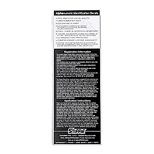 STIFFIE WhipOne Black SUPER STICKY 3" Alpha Numeric Registration Identification Numbers Stickers Decals for Sea-Doo SPARK, Inflatable Boats, RIBs, Hypalon/PVC, PWC and Boats.