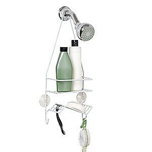 Zenna Home Hanging Over The-Shower Caddy, 1 Wire Shelf, White