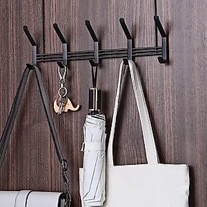 XDCHLK Hooks Bedroom Door Hanger Clothes Hanging Hooks Home Storage Black No-Punch Hangers Space Storage Shelves