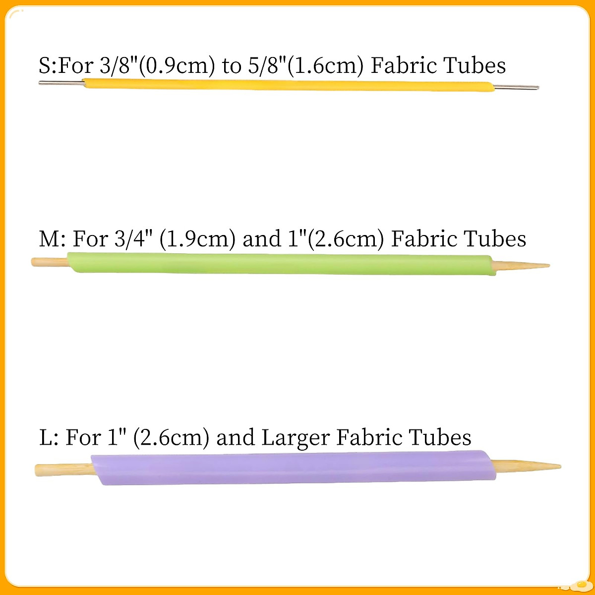 Quick Turn Fabric Set for Fabric Sewing, 3 Sizes Sewing Tools for Crafts Sewing Knitting, Tube Turner Sewing Tool for Fabric Sewing Supplies, Fabric Tube Turner Tool for Handmade Knitting