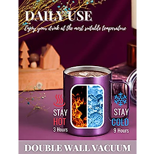 Onebttl Gigi Christmas Gifts for Grandma, Insulated Stainless Steel Coffee Mug with Lid and Handle, Birthday, Mother's Day gifts, Shimmering Purple, (12 oz) Best Gigi Ever