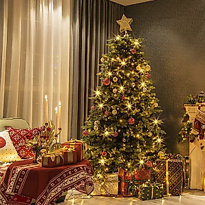 PABIPABI Christmas Tree Lights Warm White, 2 Pack 200 Led Outdoor Christmas Lights for House, 66ft Waterproof Christmas String Lights Plug in with 8 Modes for Bedroom Indoor & Outdoor Decor(2 Pack)