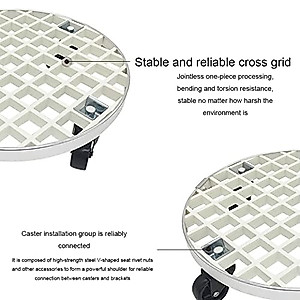 GVILTY Plant Caddy with Wheels Heavy Duty,880lb Capacity, Rolling Plant Stand, Planter Caddies Round Large Flower Pot Mover Plant Dolly Holder Planter Trolley Casters White-67cm/26in