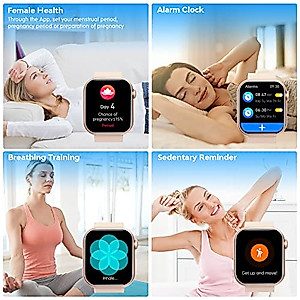 Smart Watch for Men Women,Smartwatch with Blood Pressure Blood Glucose Heart Rate Monitor 1.88" Touch Screen Bluetooth Watch (Make/Answer Call) IP67 Waterproof Smart Watch for Android iOS Phones Gold