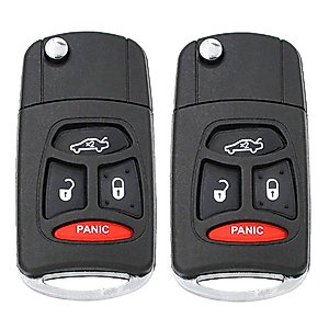 Beefunny Replacement Folding Flip Remote Car Key Shell Case Fob 4 Button for Chrysler for Dodge Durango (1)