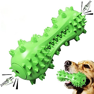 wanijaning Dog Toy, Toothbrush Dogs Chew Squeaky Toys, Durable Bones for Aggressive Chewers, Dental Oral Care for Small, Medium and Large Dogs - Green
