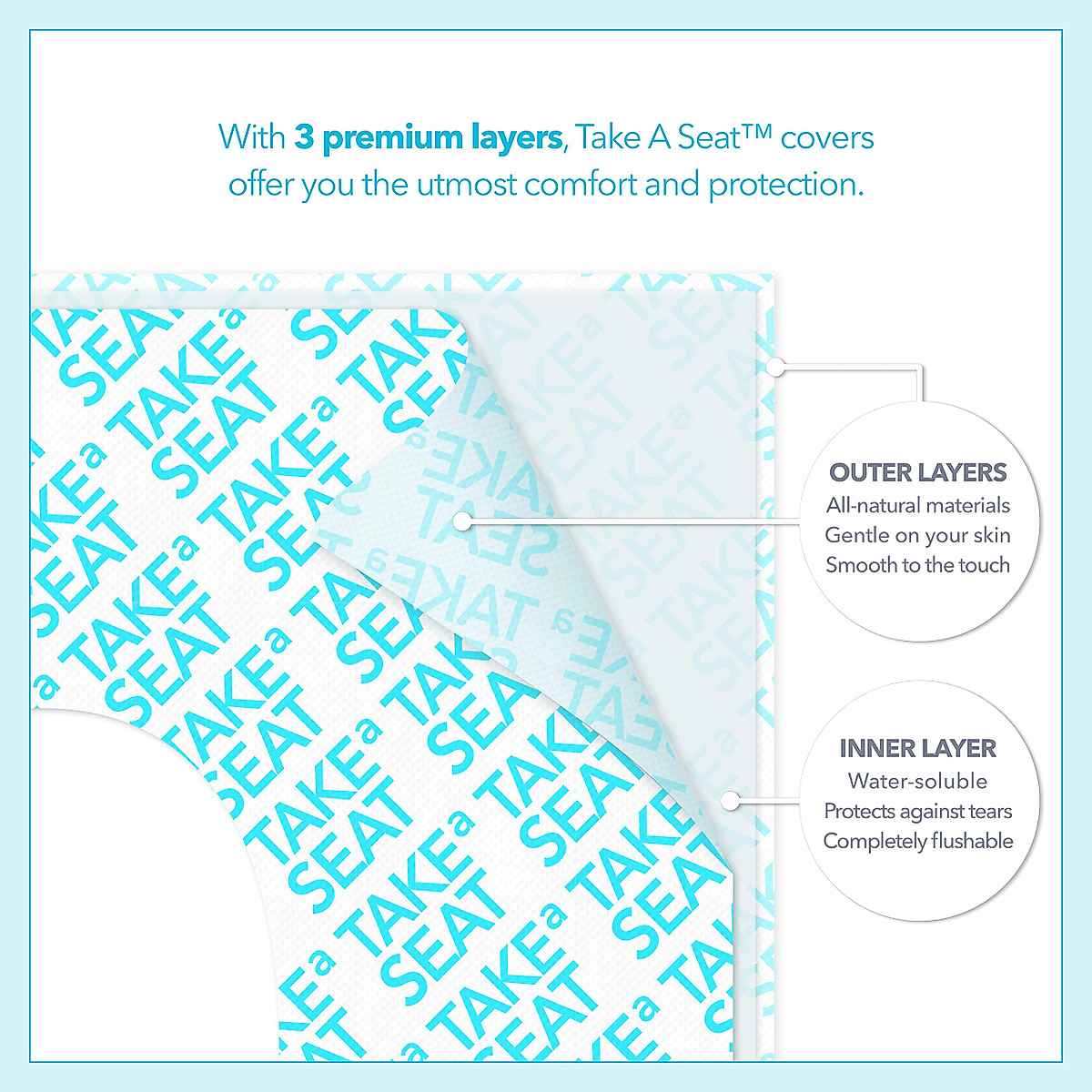 Take A Seat (12 Pack) XL toilet seat covers disposable flushable restroom accessories | everyday & travel essentials for women men kids travel accessories, travel size toiletries, road trip must haves