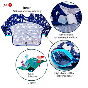 Joyo roy Long Sleeve Bibs For Babies Baby Bibs For Eating Smock Plastic Bibs Baby Bibs Weaning Bib Smock Bibs For Babies Baberos Para Bebe Niño Baby Smock For Eating Baby Apron For Eating