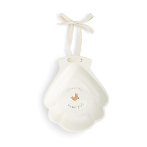 DEMDACO Bless This Baby Girl Glossy White 5 x 4 Ceramic Stoneware Baptism Bowl