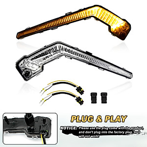 LDETXY Turn Signal Lights Front LED Fang Lights Signature Light Assembly for Can-Am Maverick X3 XDS XRS Max Turbo R Trail Sport 2017-2024 Accessories(2PCS, Replace #710004994, 710004995)