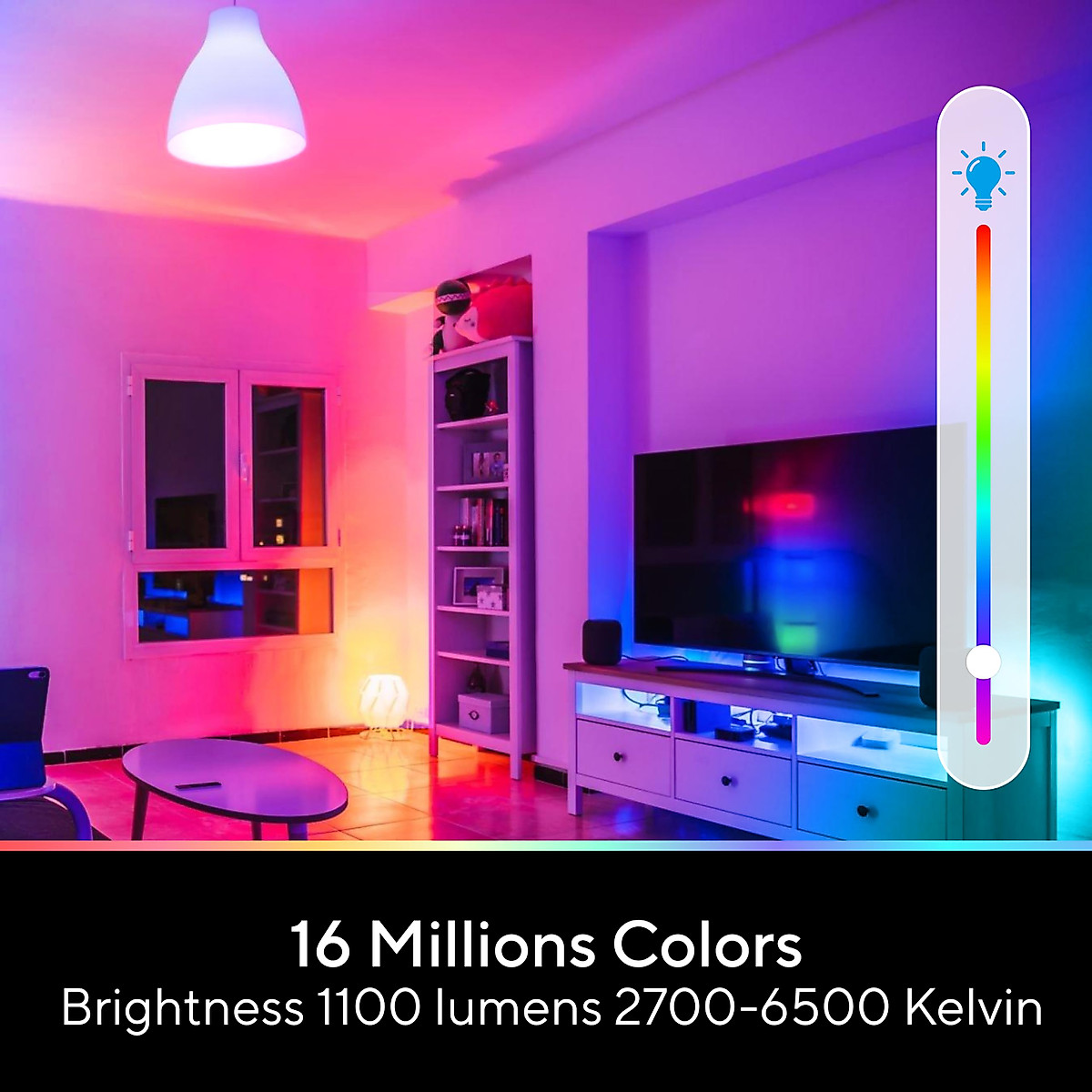 U-tec Smart Light Bulbs, 1100 Lumen, 90+CRI WiFi Mesh & Bluetooth Color Changing A19 Light Bulb, 16 Million DIY Colors RGB Light Bulbs, Work with Alexa, Google Assistant Home App, 2 Pack