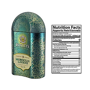 Hyleys Loose Leaf Green Tea with Mint Rose and Blue Corn Flowers in Tin 3.52 Ounce (100g) - Traveller's Collection - Moroccan Legend