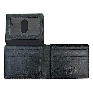 Harley-Davidson Men's Skull Graphite Leather Billfold w/Flip Out UN4627L-GRYBLK