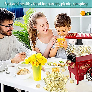 VAlinks Hot Air Popcorn Machine, Popcorn Maker, 1200W Home Electric Popcorn Popper with Kernel Measuring Scoop, Healthy Oil-Free & BPA-Free for Home, Birthday Party, Movie Night or Christmas (Small)
