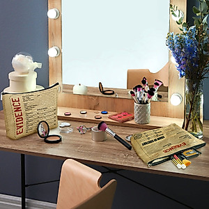 Oudain 4 Pcs Evidence Bags Evidence Makeup Bag Evidence Pencil Bag Novelty Zipper Pouch True Crime Bags for Women Office