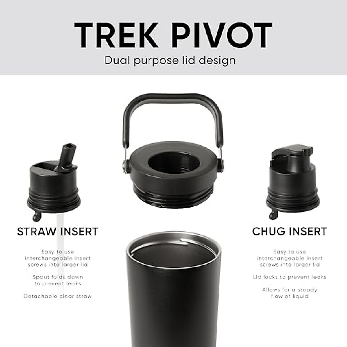 Simple Modern Trek Pivot | 40oz Flip Straw Tumbler with Handle | Water Bottle & Boot | Interchangeable Straw & Chug Lids | Insulated Stainless Steel Jug | Gym Sports Outdoors | Canary