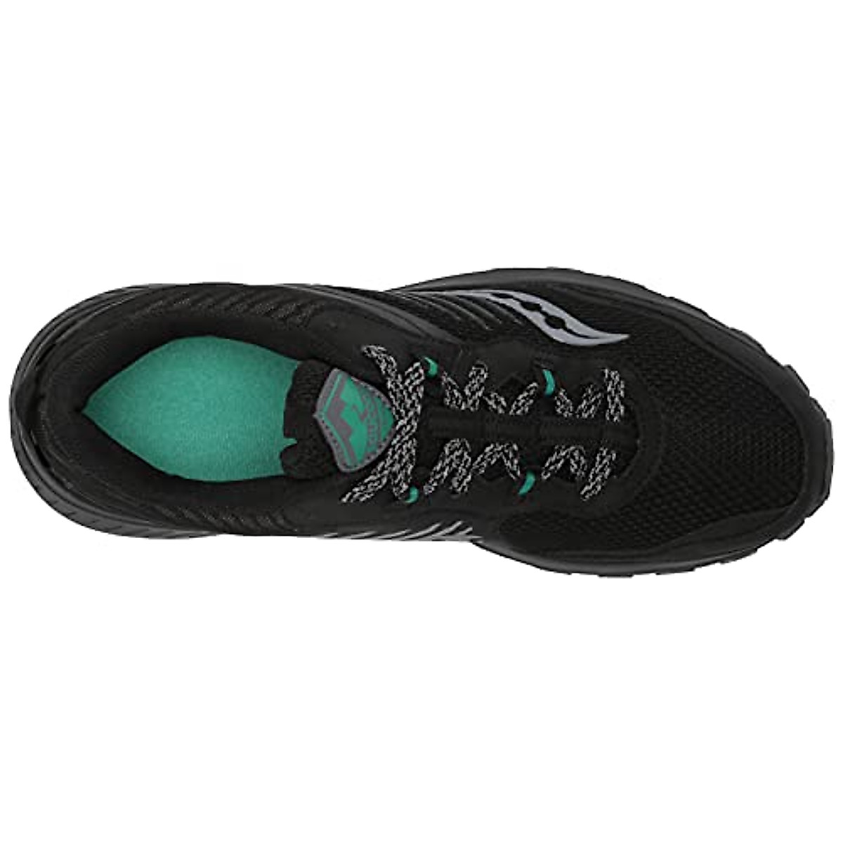 Saucony Women's Excursion TR15 Trail Running Shoe, Black/Jade, 8.5 Wide