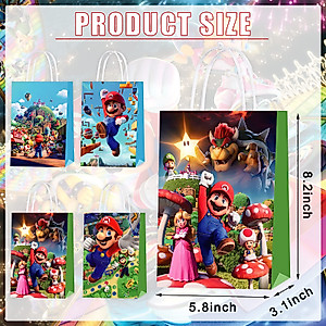 20 Packs Mario Party Favor Bags, Mario Gift Bags Party Supplies for Kids Party, Birthday Candy Goodie Bags Treat Bags for Girls or Boys Party Decorations