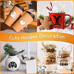 45 Pcs Christmas Words UV Decals for Christmas Ball Decor Inspired Holiday Letter Greeting Sticker Waterproof Ornament Sticker for Crafts Xmas Ball Bottle Decal Xmas Decoration(Classic)