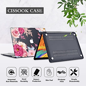 CISSOOK Floral Case for 2010-2015 2017 MacBook Air 13 inch Case Model A1466/A1369, Plastic Hard Shell Case & Keyboard Cover & Screen Protector for Old MacBook Air 13.3" No Touch ID, Gorgeous flowers
