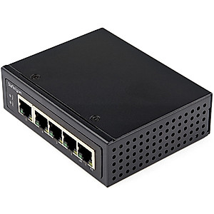 StarTech.com Industrial 5 Port Gigabit PoE Switch - 30W - Power Over Ethernet Switch - Hardened GbE PoE+ Unmanaged Switch - Rugged High Power Gigabit Network Switch IP-30/-40 C to 75 C, TAA