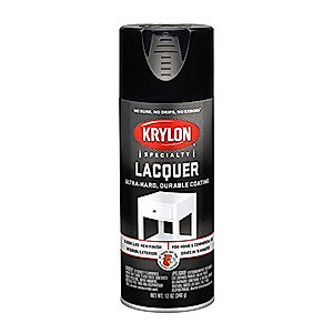 Krylon K07030 Lacquer Spray Paint Gloss Black, 12 Ounce Aerosol