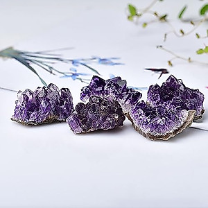 AierCrystal Amethyst Crystals, Amethyst Clusters ，Raw Amethyst, Natural Amethyst Healing Crystal Stones (About 2 Ounces)