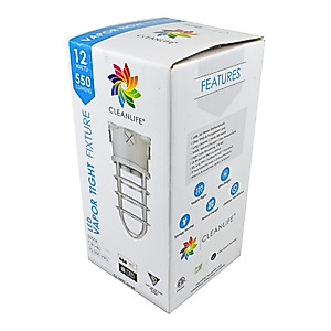 CLEANLIFE LED Vapor Tight Light Cage Jelly Jar, Transparent Lens – Integrated LED Industrial Light Fixture for Indoor and Outdoor Ceiling Light Fixture, Vapor Proof Security Cage Light, NSF Certified