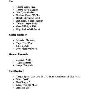 NGK 7090 BKR5EGP G-Power Spark Plug, Pack of 4