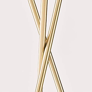 Brightech Jaxon LED Floor lamp, Modern Lamp for Living Rooms & Offices, Tall Lamp with Contemporary Drum Shade, Gold Tripod Standing Lamp for Bedroom Reading, Great Living Room Decor - Brass