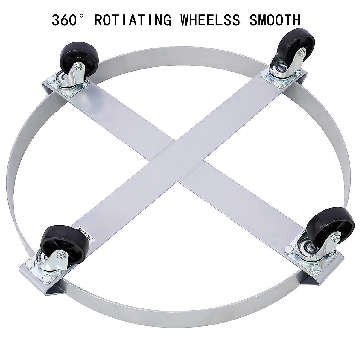 55 Gallon Drum Dolly,Heavy Duty 1000lbs Load Capacity, Barrel Dolly Cart Drum Caddy, Non Tipping Hand Truck Dollies with Steel Frame 4 Swivel Casters Wheel, for Warehouse Drum Handling (4 PCS)