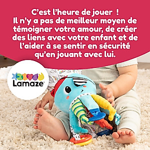 Lamaze Clip On Car Seat and Stroller Toy - Captain Calamari - Crinkle Car Seat Toys and Stroller Toys - Sensory Toys for Babies - Travel Toys for Car - Infant Toys Ages 0 Months and Up