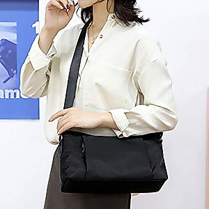 SplendoRoute Multi Pocket Shoulder Bag for Women Nylon Sling Crossbody Bag