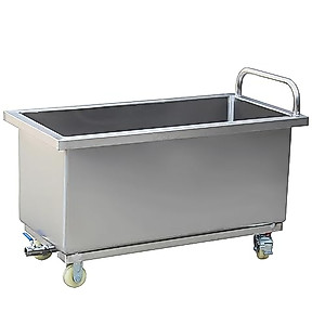 Portability Free Standing Stainless-Steel Single Bowl Commercial Restaurant Kitchen Sink Set W/Faucet, 1 Compartments,Commercial Kitchen Sink for Laundry, Backyard (L100*W50*H50 cm)