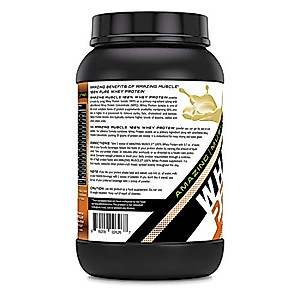 Amazing Muscle 100% Whey Protein Powder *Advanced Formula with Whey Protein Isolate as a Primary Ingredient Along with Ultra Filtered Whey Protein Concentrate (Butterscotch, 2 Lb)