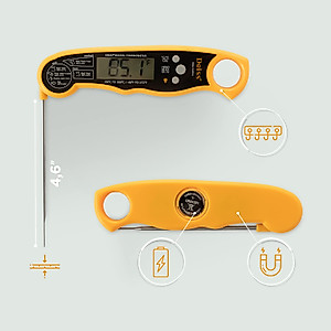 Deiss PRO Digital Meat Thermometer – Ultra Fast Digital Cooking Thermometer with Backlight Display - Waterproof Digital Thermometer for Beef, Poultry, BBQ – Instant Read Digital Candy Thermometer
