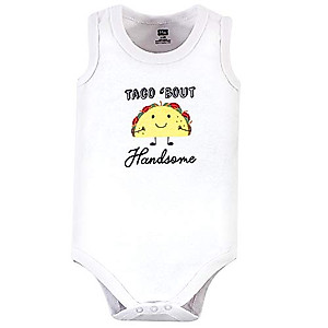 Hudson Baby Unisex Baby Cotton Sleeveless Bodysuits, Taco Truck, 6-9 Months