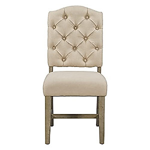 Bellemave 5-Piece Round Dining Table Set Wood Extendable Counter Dining Table with 4 Upholstered Chairs Retro & Functional Dining Set of 4 People for Kitchen, Dinning Room (Natural Wood Wash)