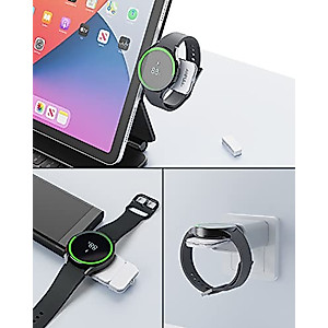 Portable Watch Charger for Samsung Galaxy Watch 6/5 - ANPULES USB C & USB A Watch Charger [OTG] for Galaxy Watch, Magnetic Wireless Charger for Galaxy Watch 4/4 Classic/3/Galaxy Active 2 (White)