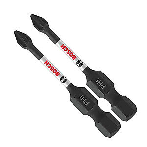 BOSCH ITPH12B 10-Pack 2 In. Phillips #1 Impact Tough Screwdriving Power Bits