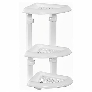 Zenna Home Corner Bath and Shower Caddy, White