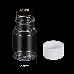 uxcell Plastic Lab Chemical Reagent Bottle 20ml/0.7oz Wide Mouth Sample Sealing Liquid Storage Container 10pcs