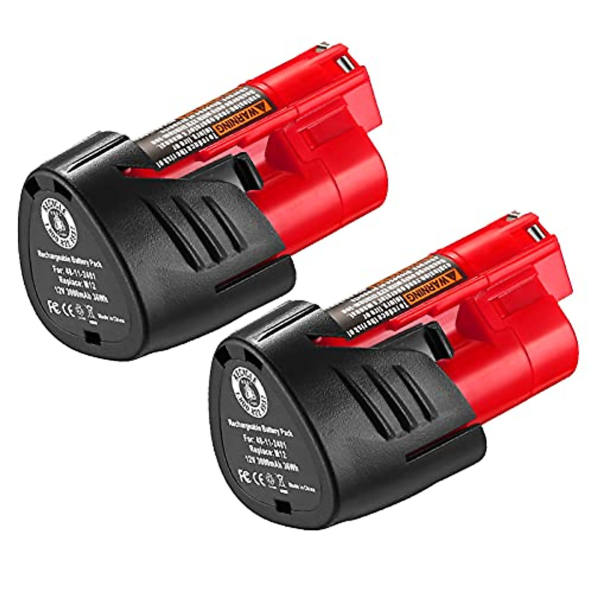 ORHFS 2 Packs 3.0Ah Replacement Battery Compatible with Milwaukee M12 12V Battery 48-11-2411 48-11-2420 48-11-2401 48-11-2402 48-11-2401 12-Volt Lithium-ion Battery