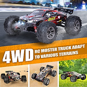 Hosim 1:16 36+kmh 4WD High Speed RC Car, Remote Control Truck Radio Off-Road Cars Vehicle Electronic Monster Hobby Buggy for Adults and Children 3 Batteries 40+min Play