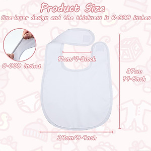 SATINIOR 20 Pcs Sublimation Blank Baby Bibs Bandana Drooling Teething Bibs, One Size, White