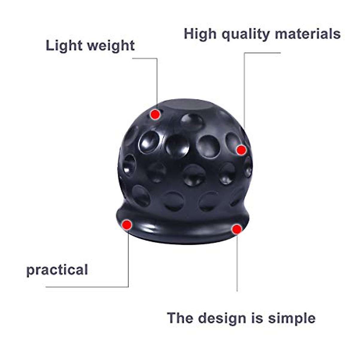 WINOMO 4pcs Trailer Ball Cover, Rubber Trailer Hitch Ball Cover, Towball Protect Cap Replacement Accessories for Daily Use Shop Store